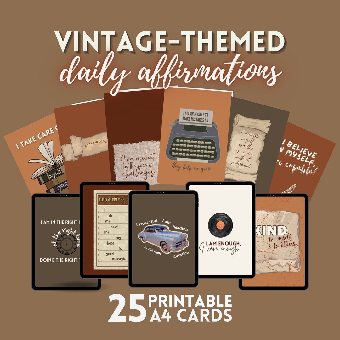 Daily Affirmations Pack for Mindfulness Practice, Positive Vibes, and ...