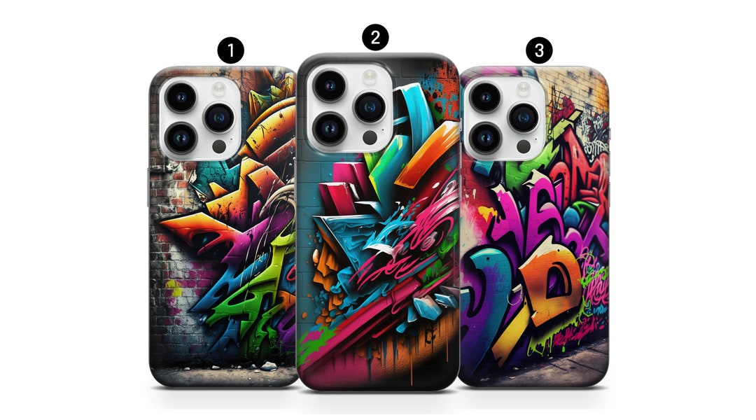 Graffiti Wall Phone Case, Street Art Colorful Modern Cover iPhone 16 15 ...