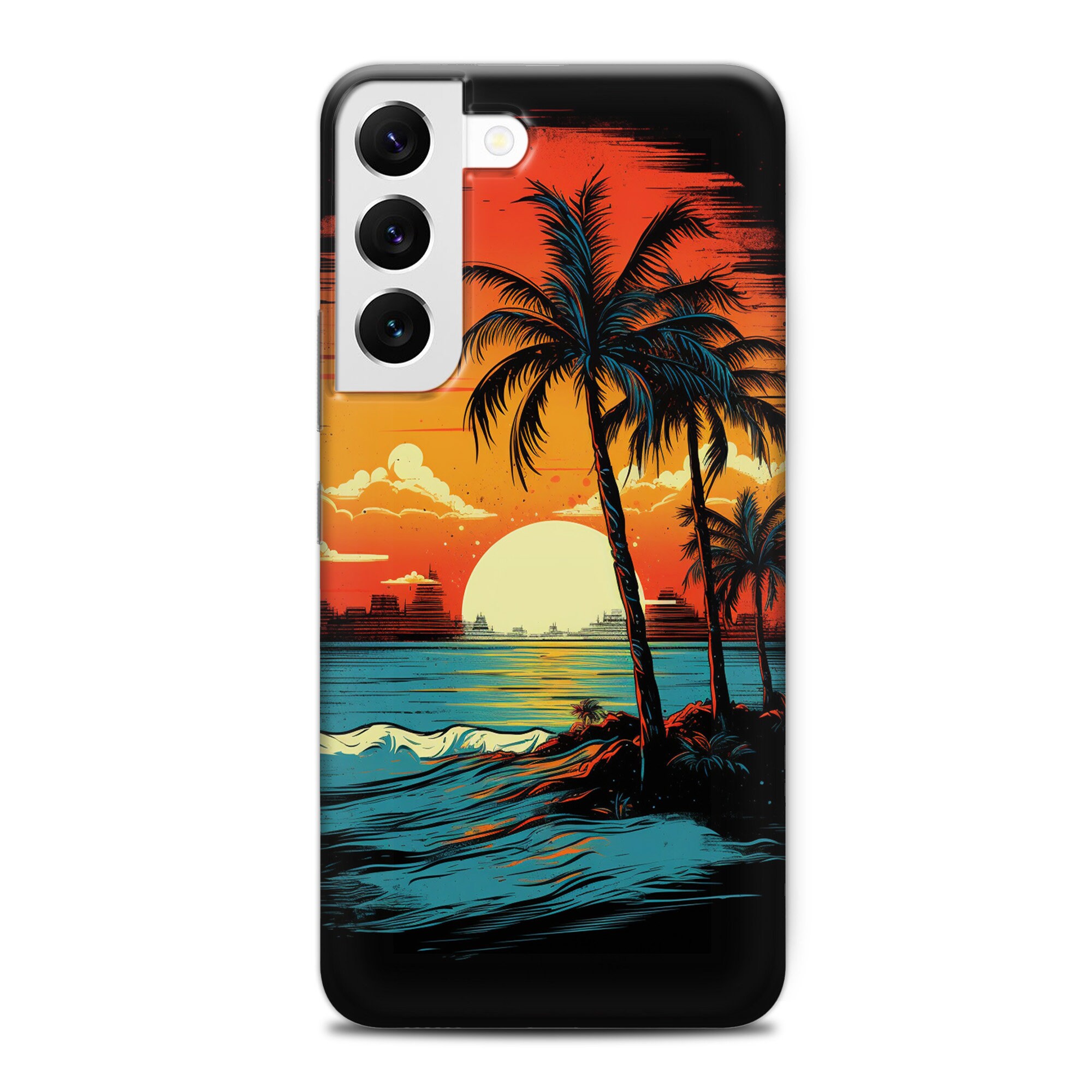 Beach Sunset Phone Case, Palm Tree Cover 15 14 Pro Max 13 12 11 XR XS 6 ...