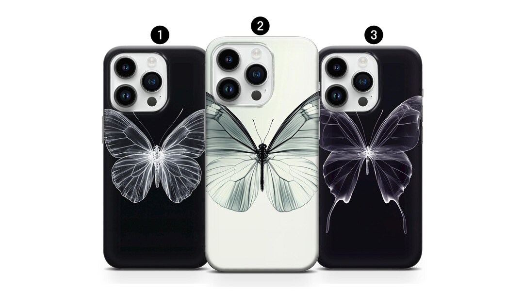 Butterfly X-ray Phone Case, Simple Minimalist Animal Cover iPhone 16 15 ...