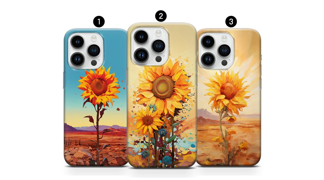 Sunflower in the Desert Phone Case, Abstract Art Cover iPhone 15 14 Pro ...
