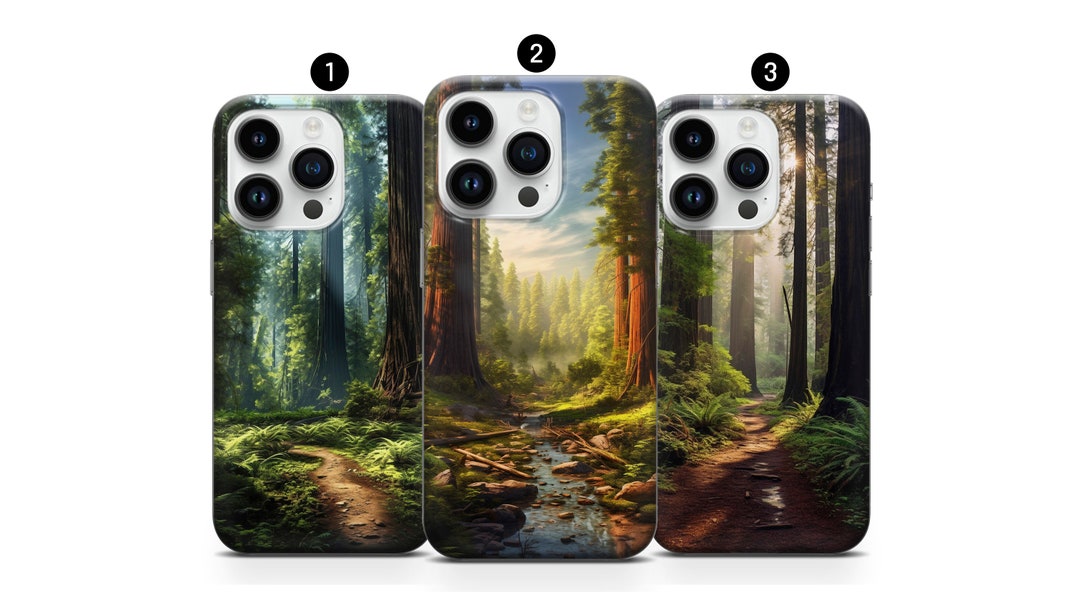 Redwood Forest Phone Case, Landscape Nature Sunlight Cover iPhone 16 15 ...