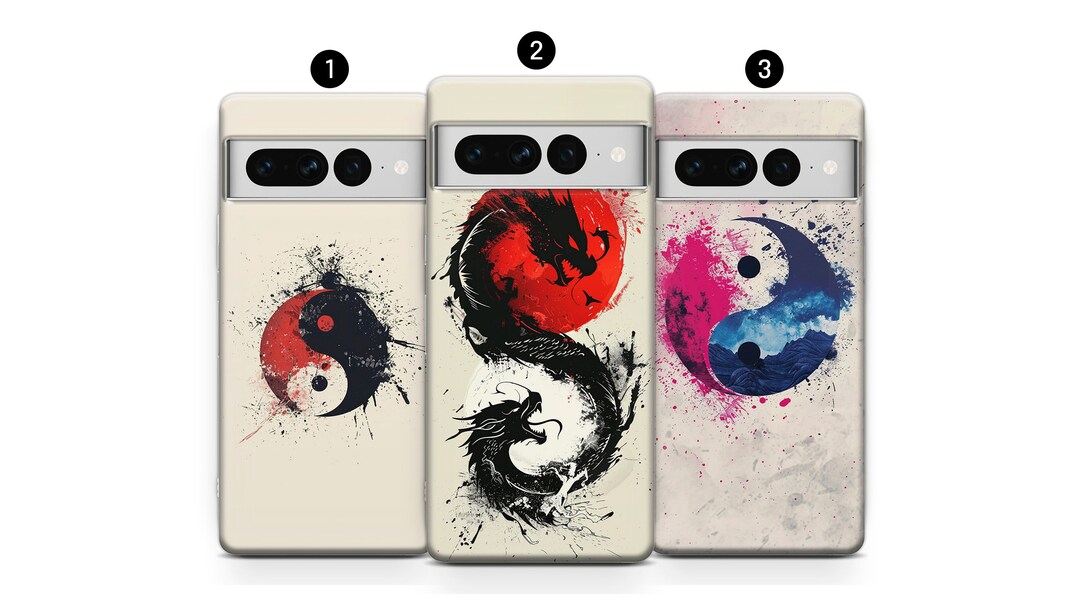 Yin Yang Case, Yinyang Symbol Dragon Red Black Cover for Google Pixel ...