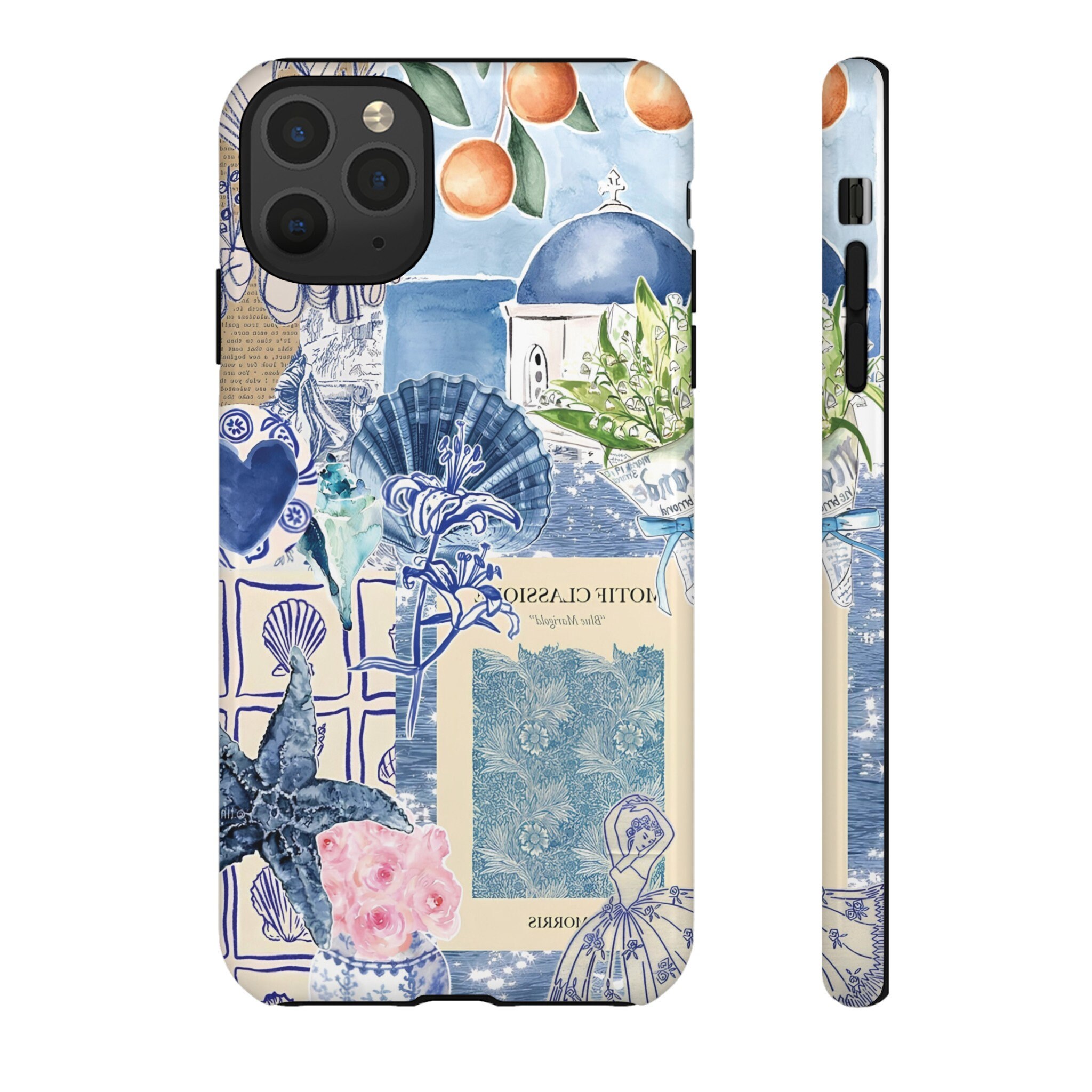 Santorini Collage iPhone Case, Coastal Aesthetic iPhone 11 12 13 Mini ...