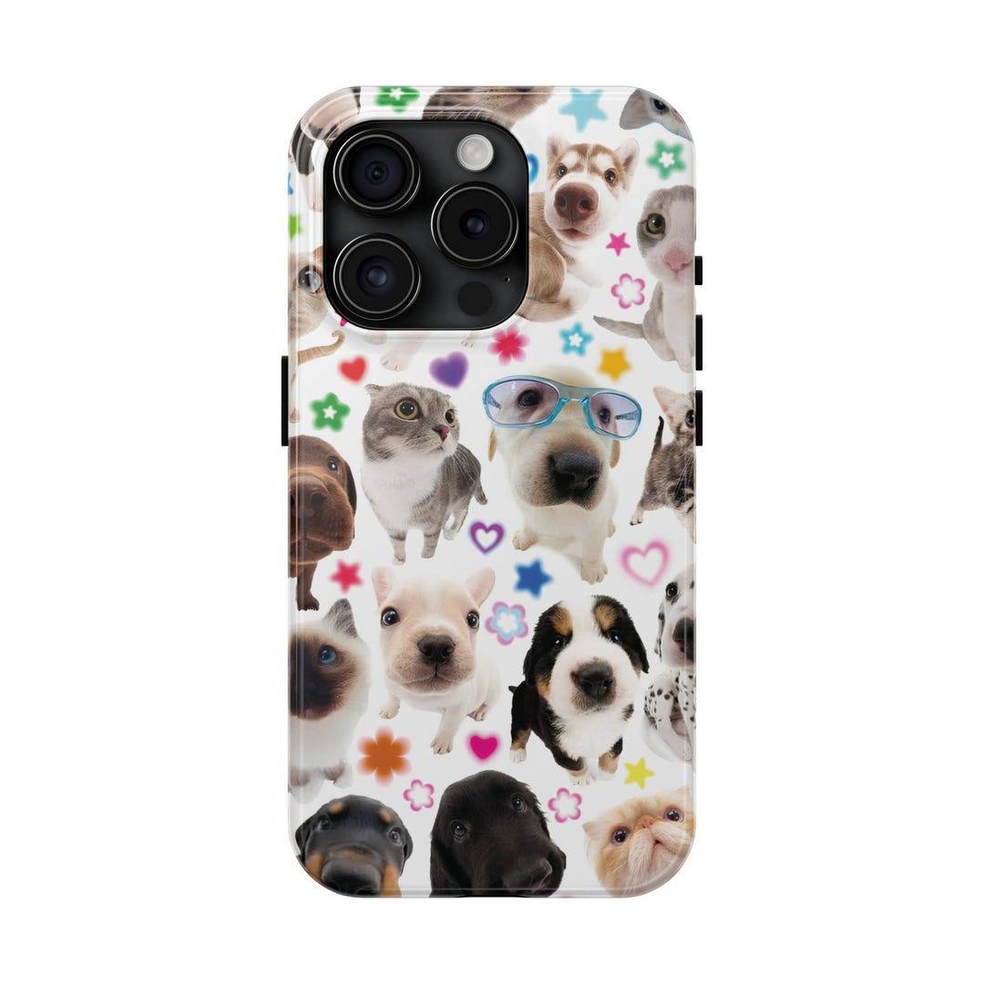 Cute Collage Meme Dogs Leopard iPhone 16 Pro Plus Case, Dog Lover ...