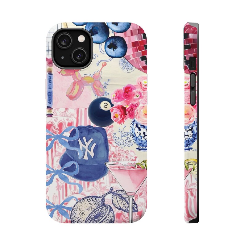 Coquette 2 Ball Collage Magsafe Phone Case, Preppy and Cute Aesthetic ...