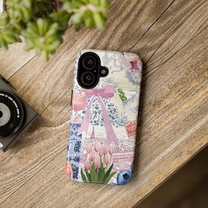 Pink Bows Coquette Collage iPhone 16 Case,tulip Preppy Aesthetic iPhone ...