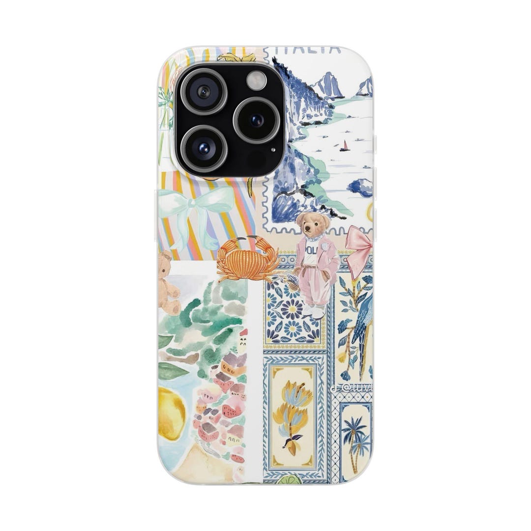 Coquette Italian Summer Collage Flexi Phone Case, Coastal Italy Phone ...