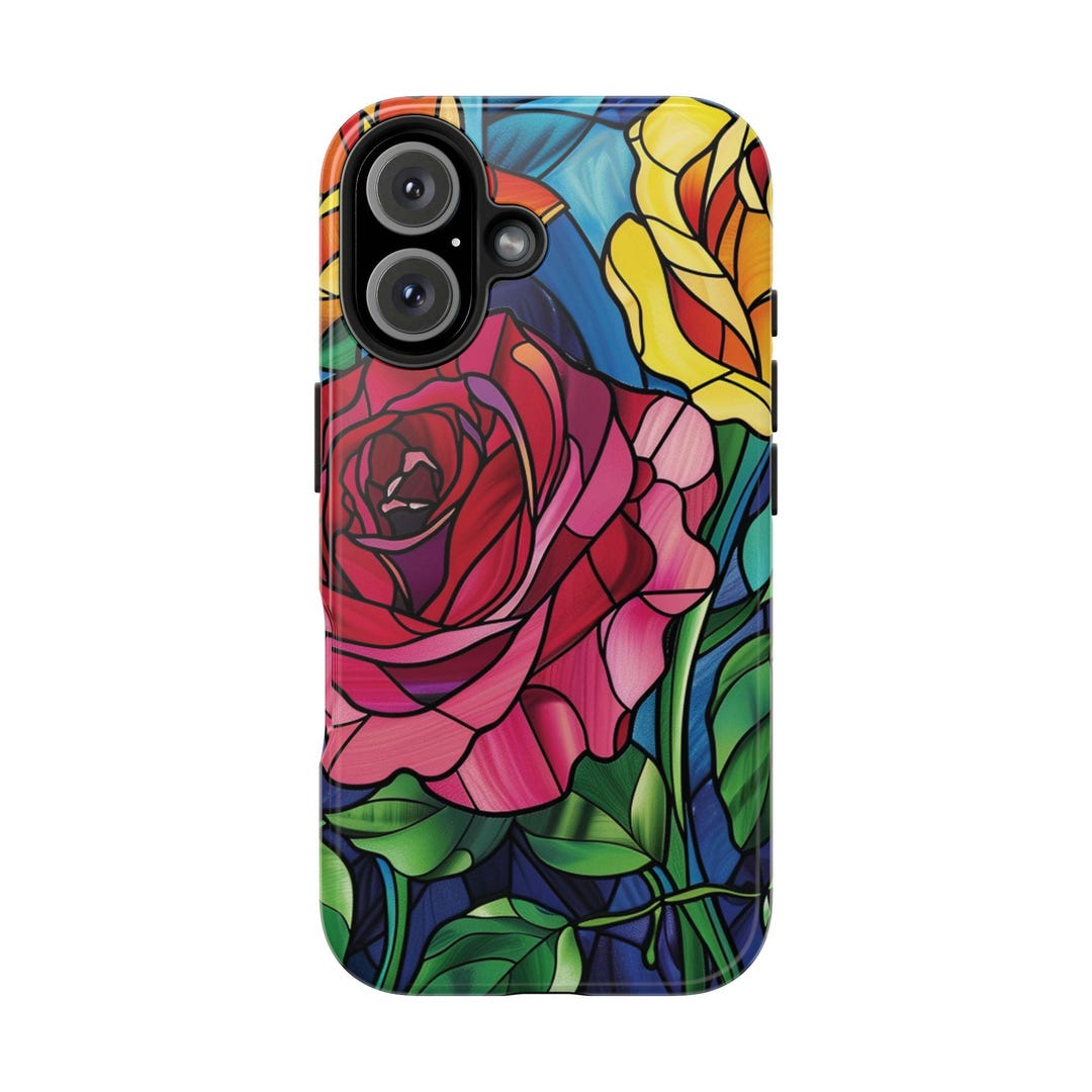 Floral Stained Glass iPhone 16 Pro Plus 15 14 13 12 11 Pro Max Plus ...