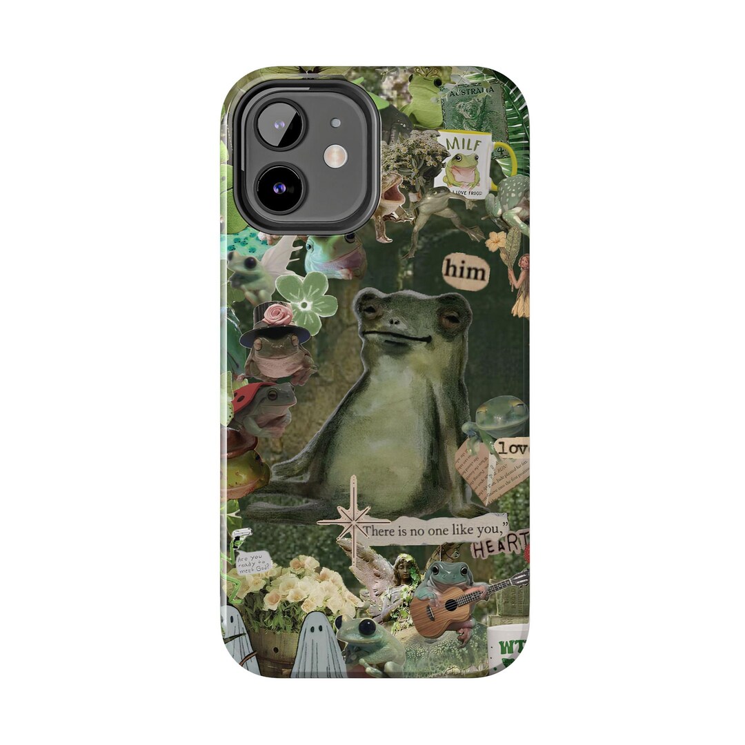 Vintage Frog Phone Case Collage, Frog Art iPhone 15 Case, for iPhone 15 ...