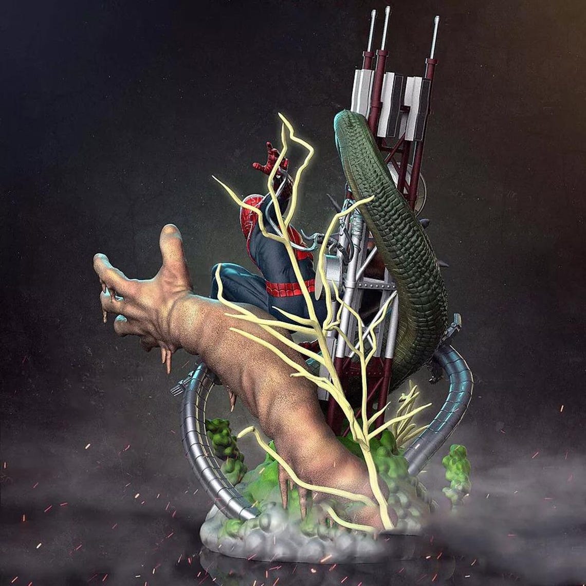 Spiderman Vs Sinister 3D Figure Stl File Spiderman - STL Model for Resin Printer Figure 3D ...