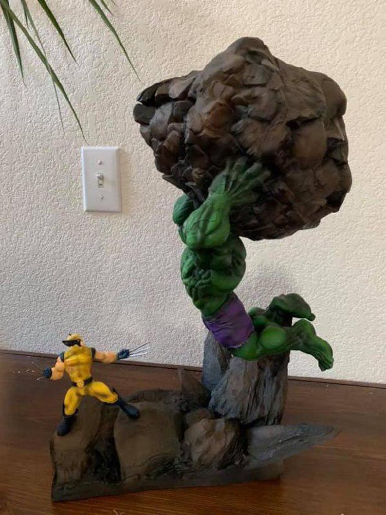 Hulk Vs Wolverine Marvel - STL Model for Resin Printer Figure 3D ...