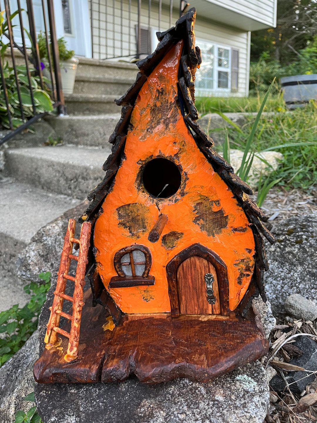 Handmade Solid Wood Custom Bird House - Curve - Etsy