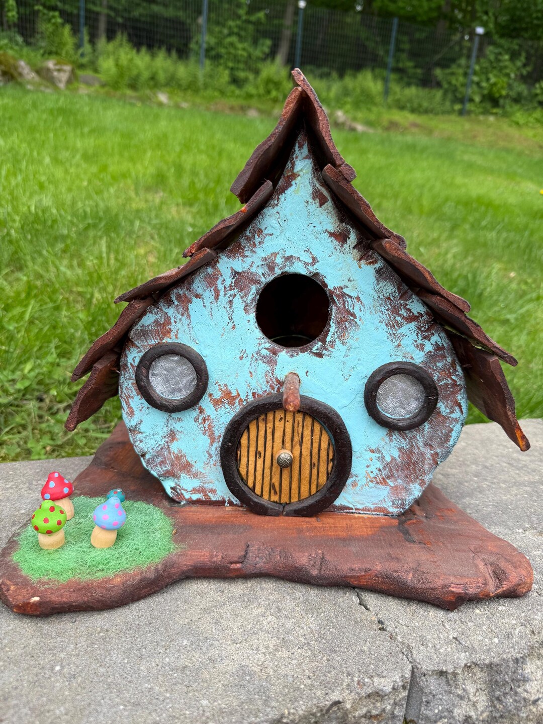 Handmade Solid Wood Custom Bird House - Mushroom House - Etsy