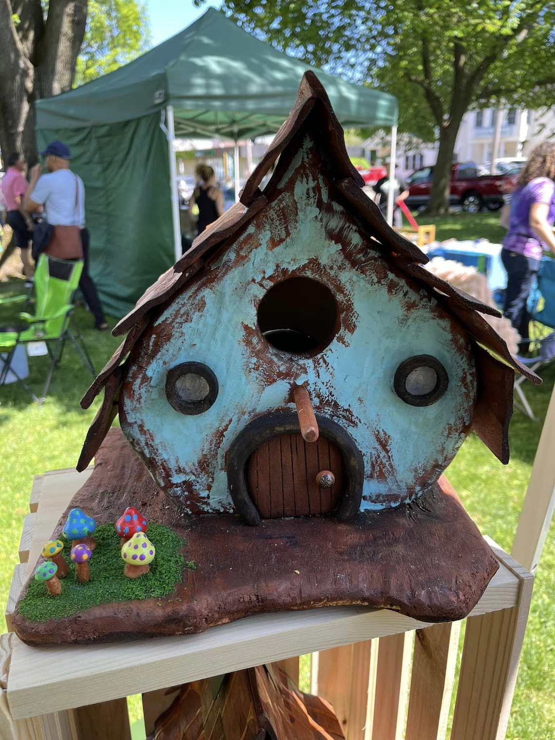 Handmade Solid Wood Custom Bird House - Mushroom House - Etsy