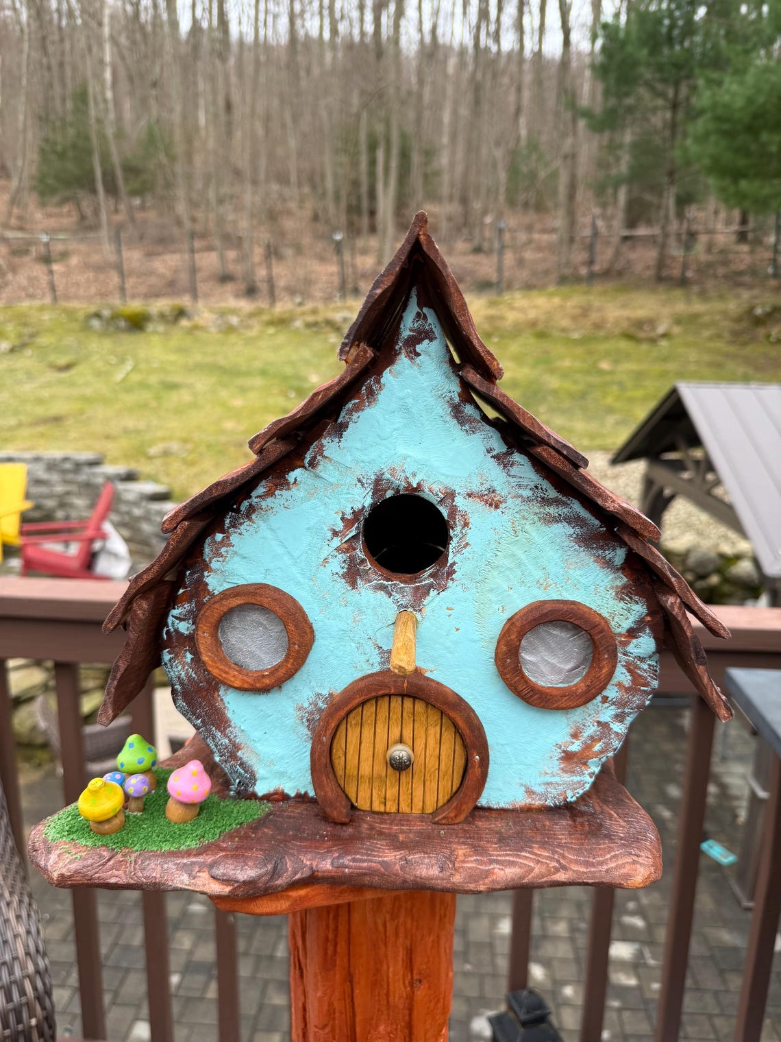 Handmade Solid Wood Custom Bird House - Mushroom House - Etsy