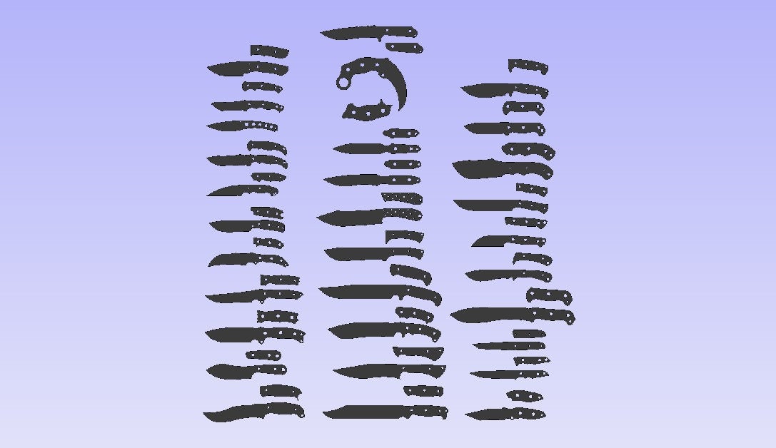 Blade Knife DXF File for Laser, 31 Digital Files, Waterjet, and Plasma ...