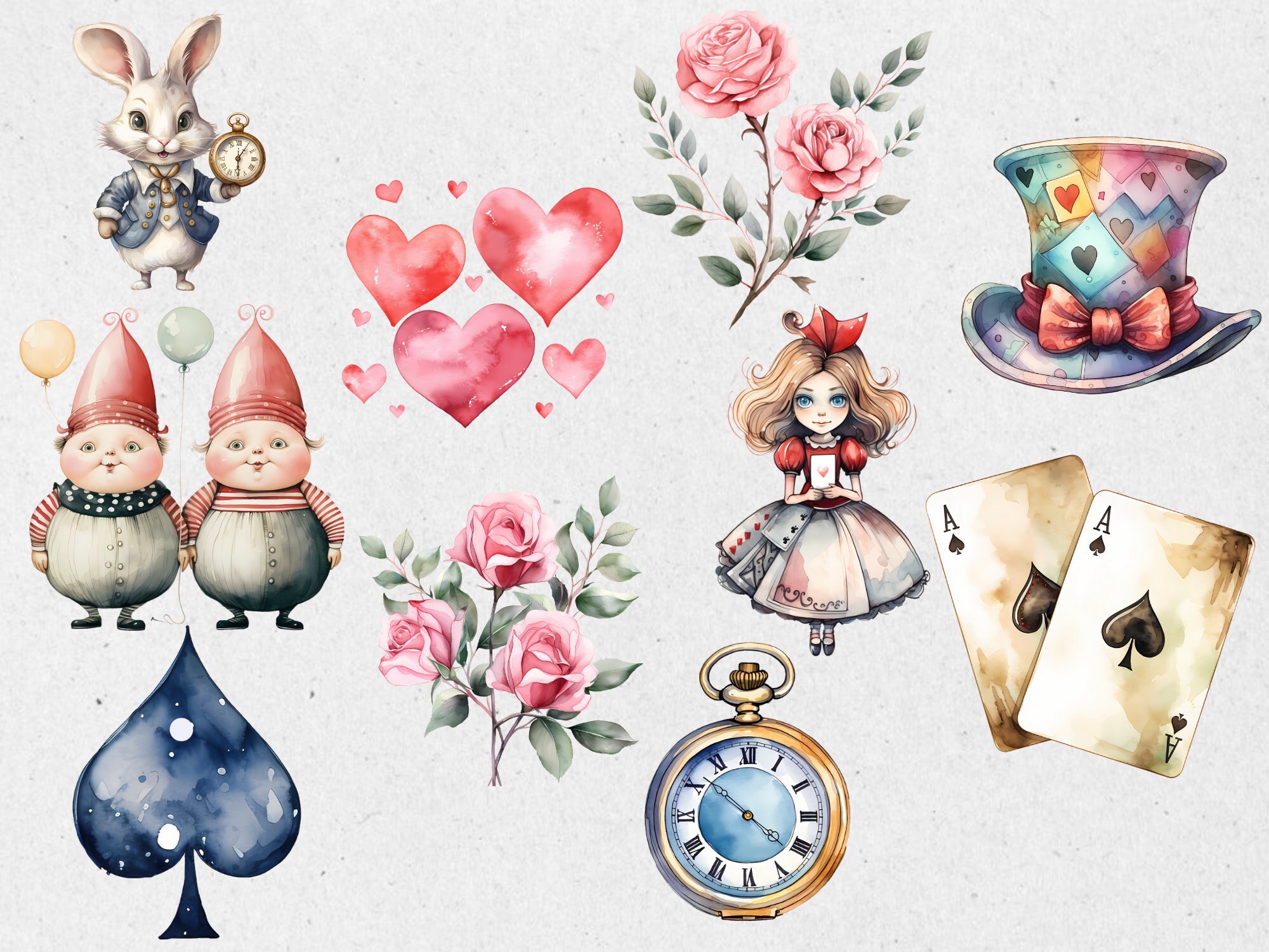 Alice in Wonderland Clipart Alice Clip Art Watercolor Alice - Etsy ...