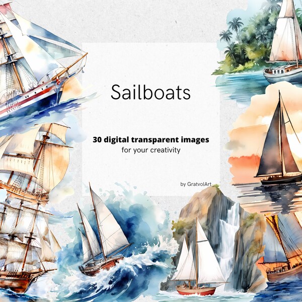 Sailing Clip Art - Etsy