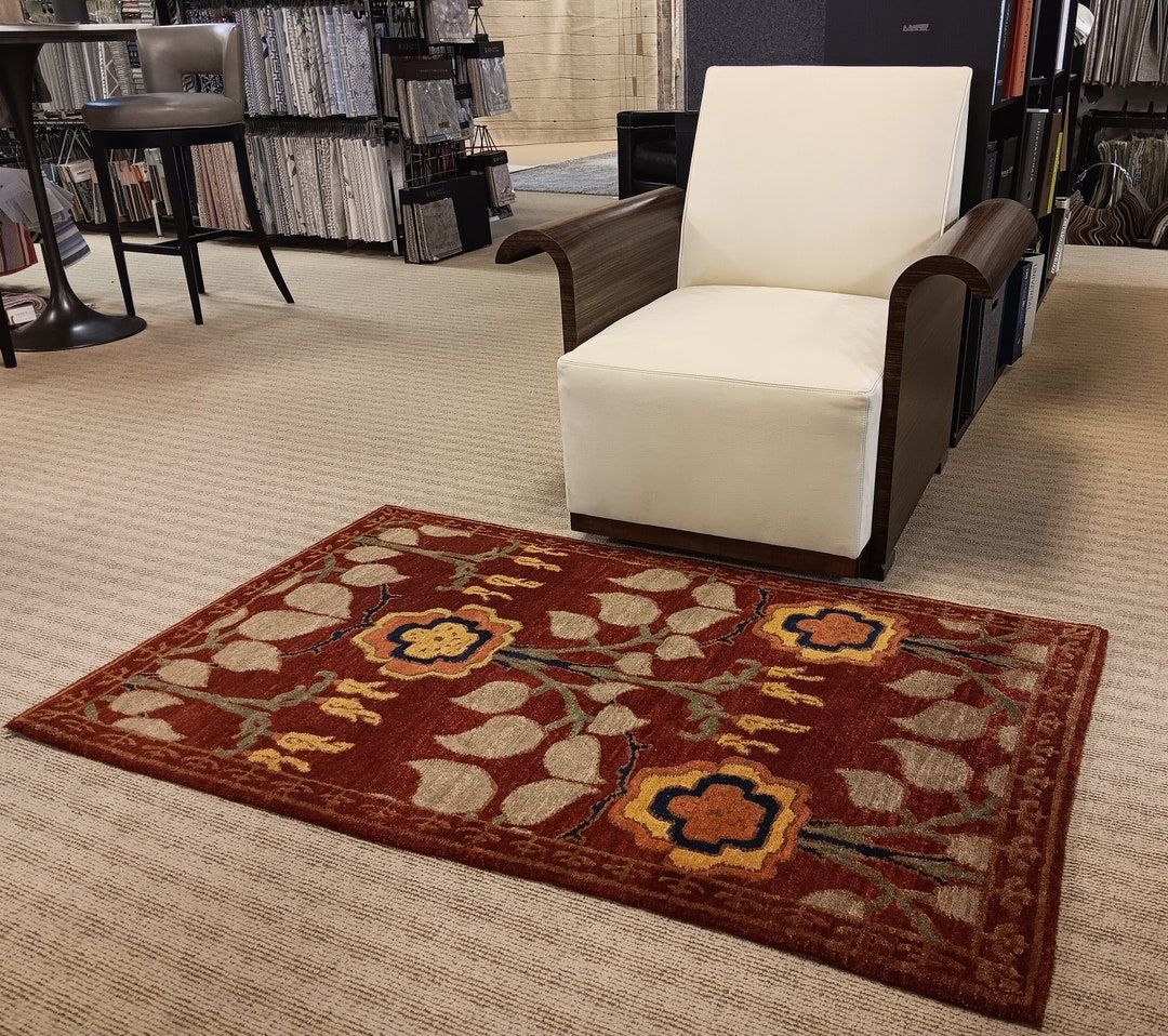 Traditional Arts & Crafts Rust-colored Wool Rug - Etsy