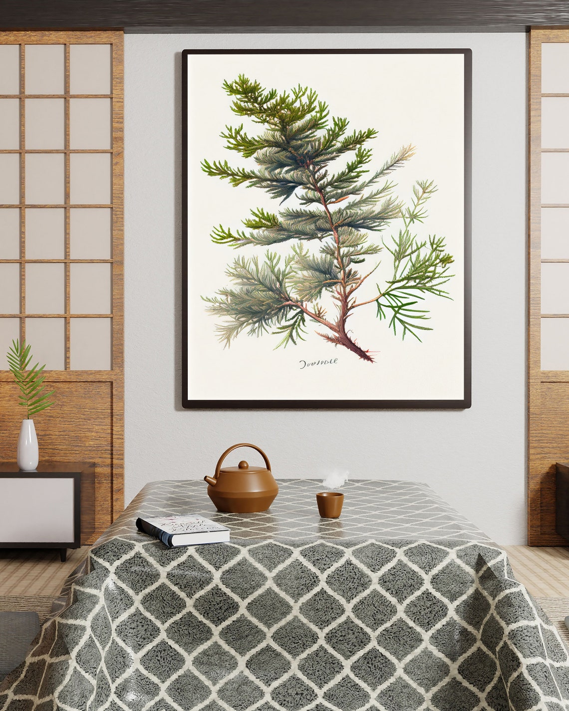 Flower Wall Art Juniper Print Floral Digital Print Wall Decor Minimal ...