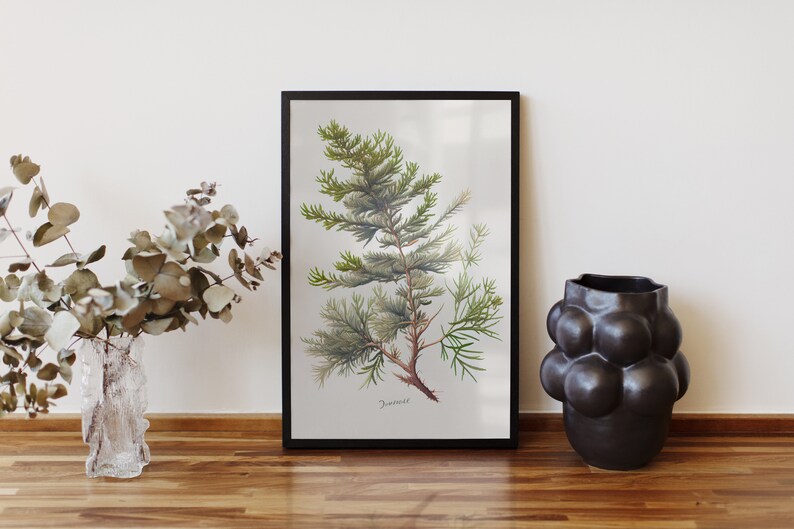 Flower Wall Art Juniper Print Floral Digital Print Wall Decor Minimal ...