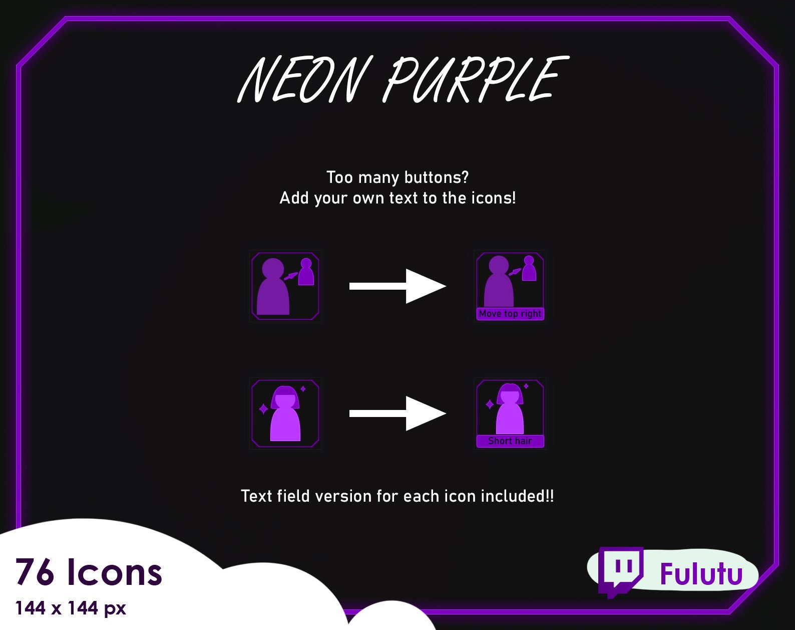 Neon Purple VTS Stream Deck Icon Pack Twitch Discord - Etsy Australia