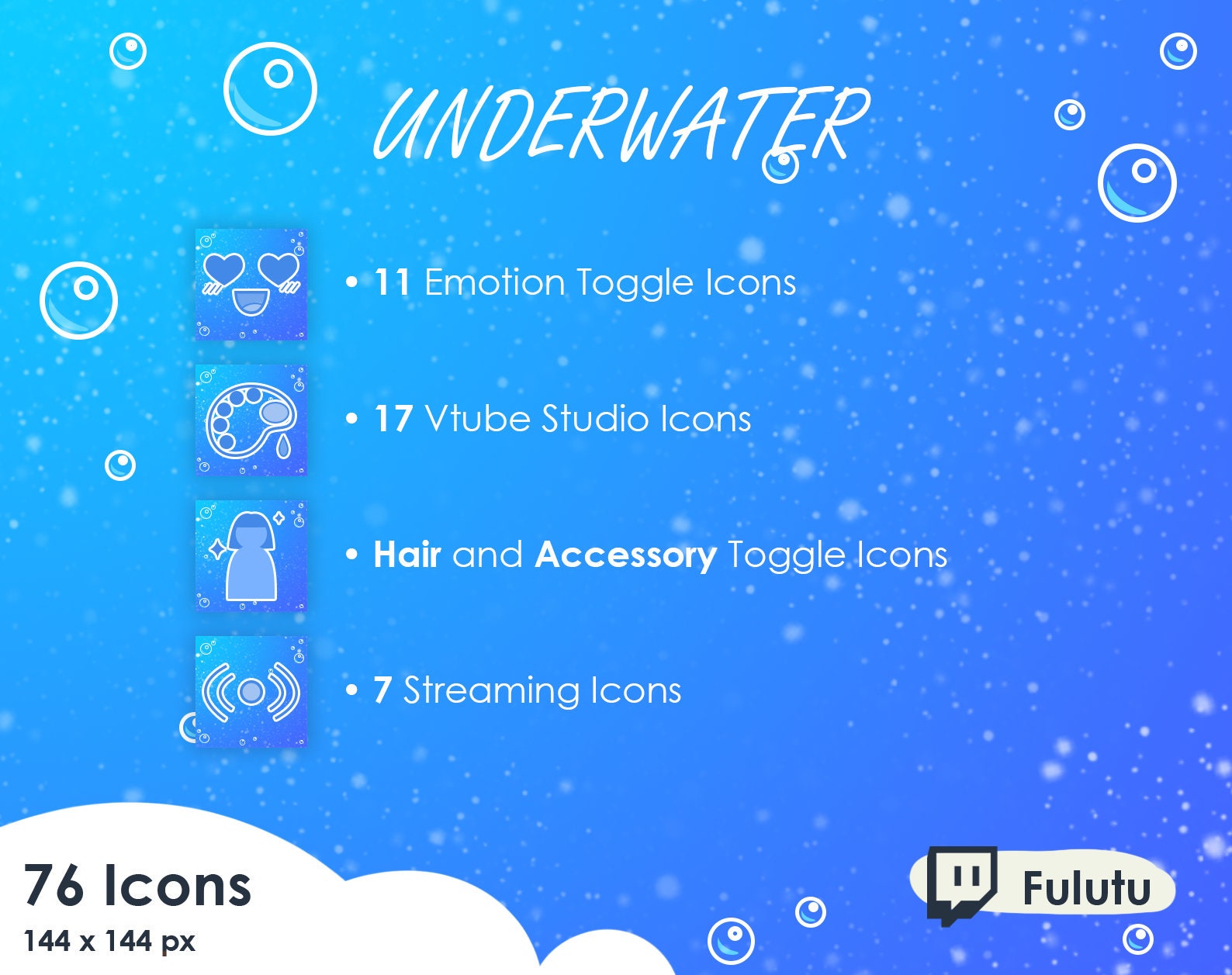 Underwater VTS Stream Deck Icon Pack | Twitch | Discord | Youtube ...