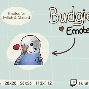 Budgie Cobalt Blue Normal Heart Emote Twitch Discord Youtube Kawaii ...