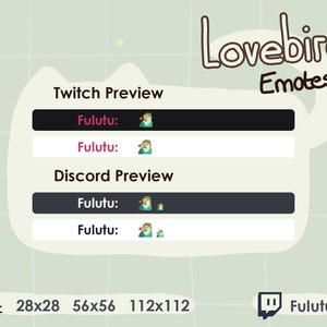 Lovebird Peach / Dutch Blue Heart Emote | Twitch | Discord | Youtube ...