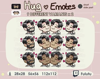 Hug Emote Pack - Long Red | Twitch | Discord | Youtube | Kawaii Cute ...