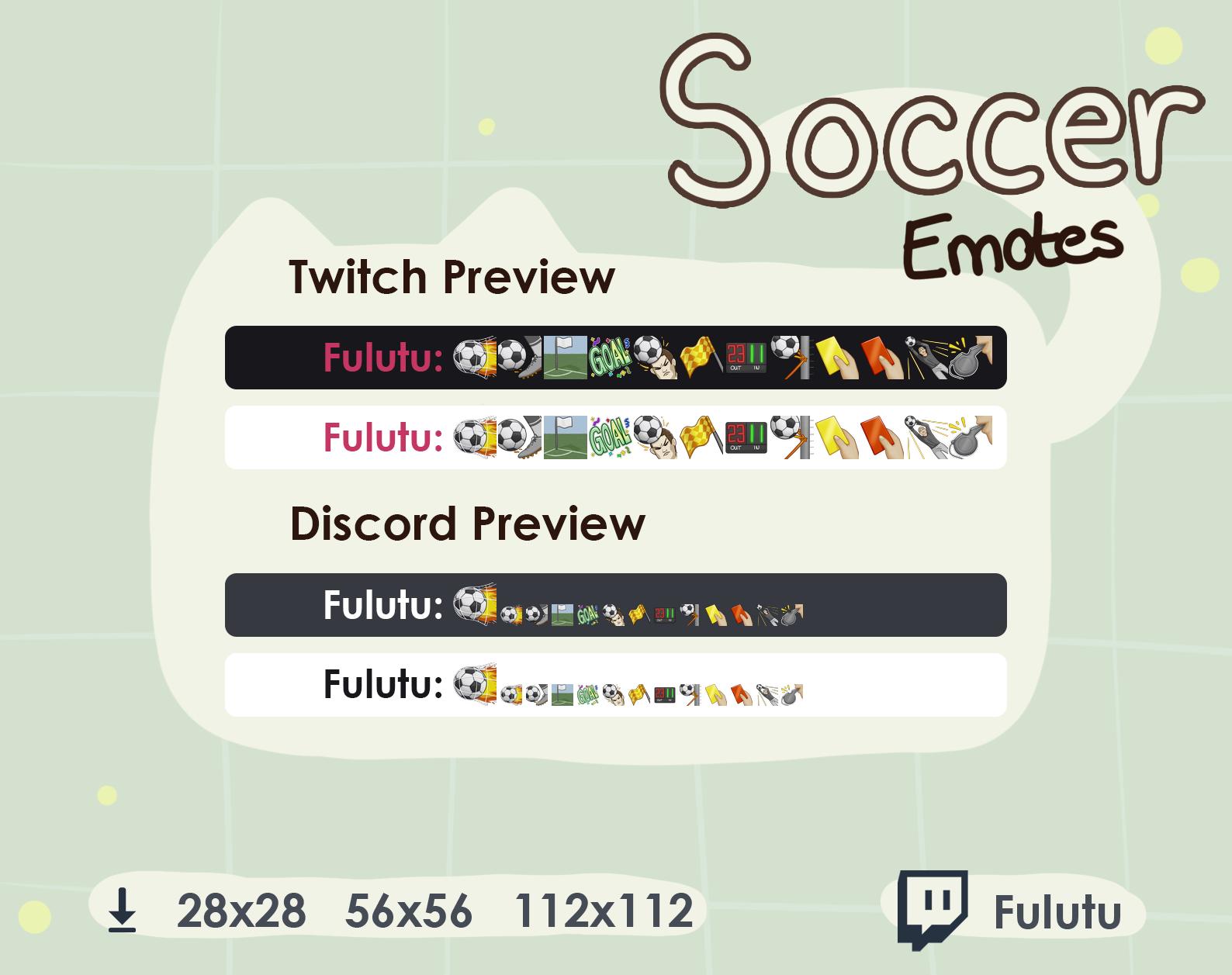 Soccer Emote Pack | Twitch | Discord | Youtube | Football Ball Sports ...