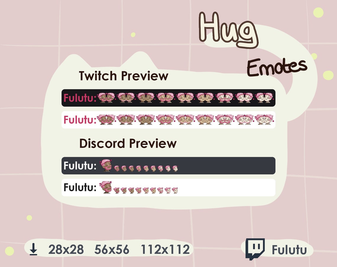 Hug Emote Pack - Undercut Short Pink | Twitch | Discord | Youtube ...