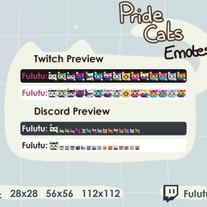 Pride Cats Emote Pack | Twitch | Discord | Youtube | Kawaii Cute Cat ...