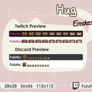 Hug Emote Pack - Short Bangs Brown | Twitch | Discord | Youtube ...