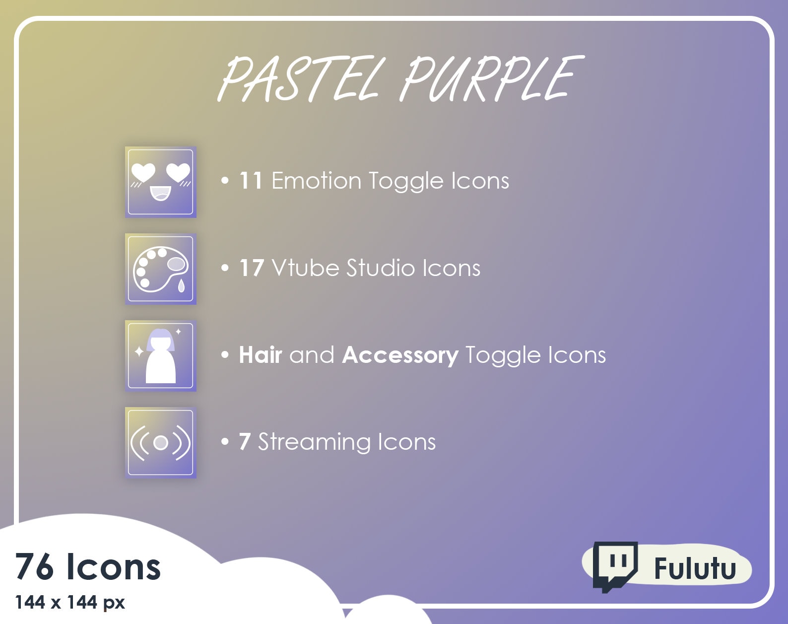 Pastel Purple VTS Stream Deck Icon Pack | Twitch | Discord | Youtube ...