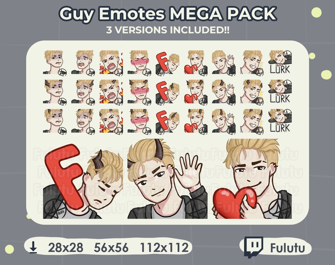 Guy Emote MEGA Pack | Blond Short Hair, White | Twitch | Discord ...