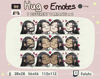 Hug Emote Pack - Short Bangs Brown | Twitch | Discord | Youtube ...