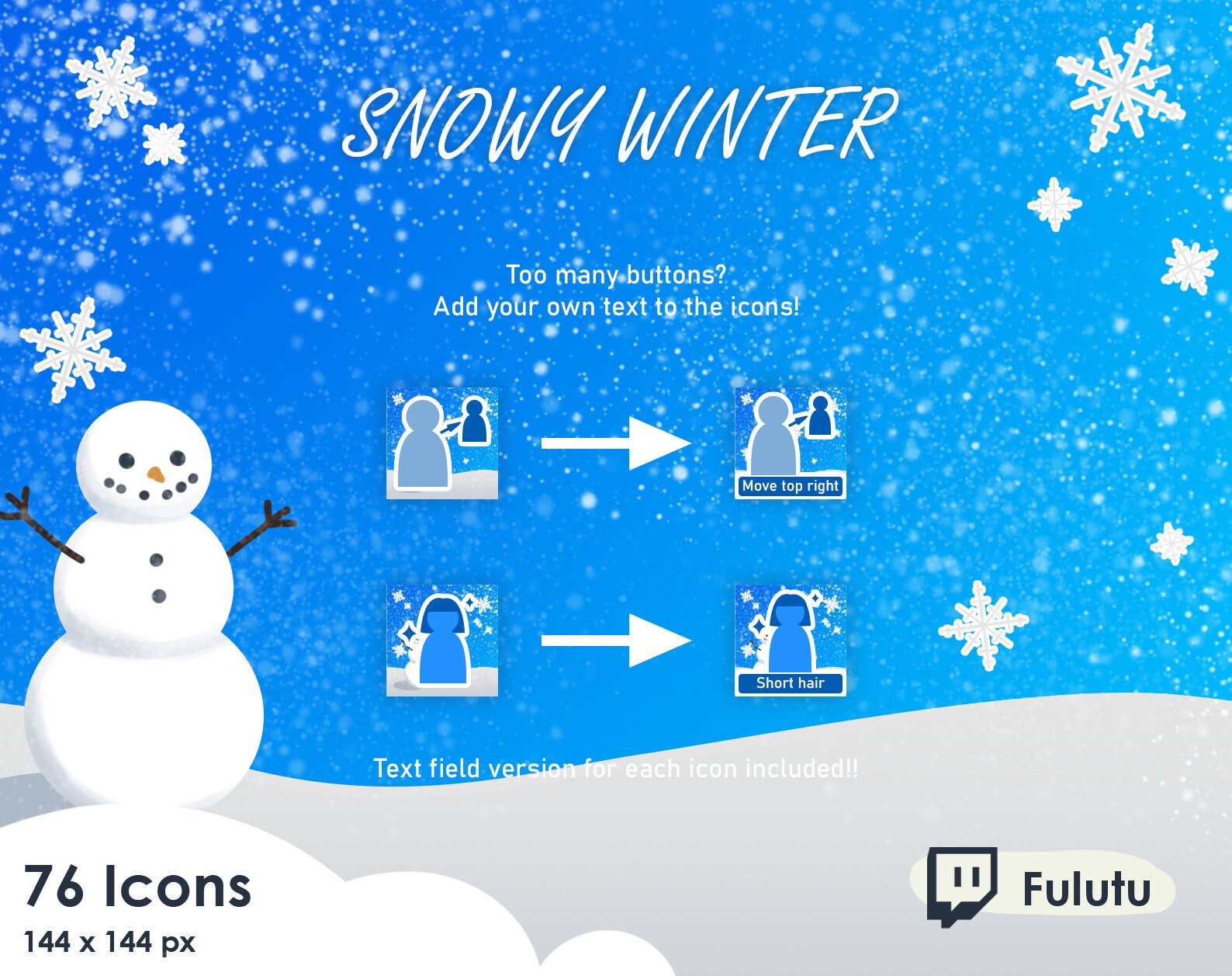 Snowy Winter VTS Stream Deck Icon Pack | Twitch | Discord | Youtube ...