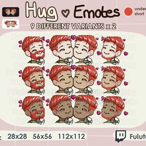 Hug Emote Pack - Undercut Short Red | Twitch | Discord | Youtube ...
