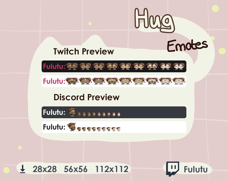 Hug Emote Pack - Undercut Short Brown | Twitch | Discord | Youtube ...