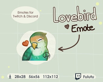 Budgie Dark Green Normal Heart Emote | Twitch | Discord | Youtube ...