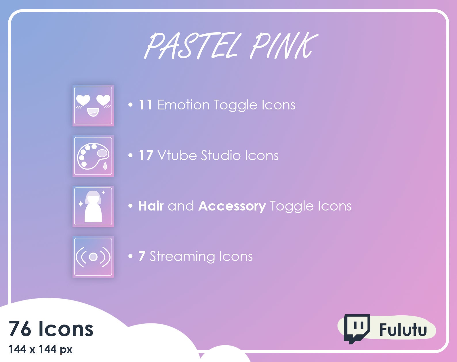 Pastel Pink VTS Stream Deck Icon Pack | Twitch | Discord | Youtube ...