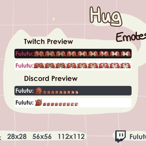 Hug Emote Pack - Long Red | Twitch | Discord | Youtube | Kawaii Cute ...
