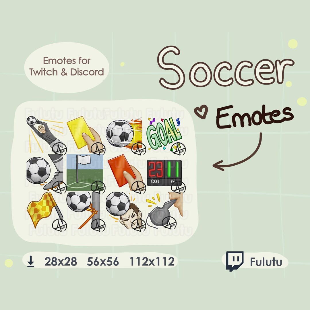 Soccer Emote Pack | Twitch | Discord | Youtube | Football Ball Sports ...