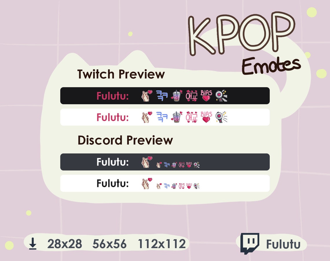 KPOP Emote Pack | Twitch | Discord | Youtube | Kawaii Cute Korean ...