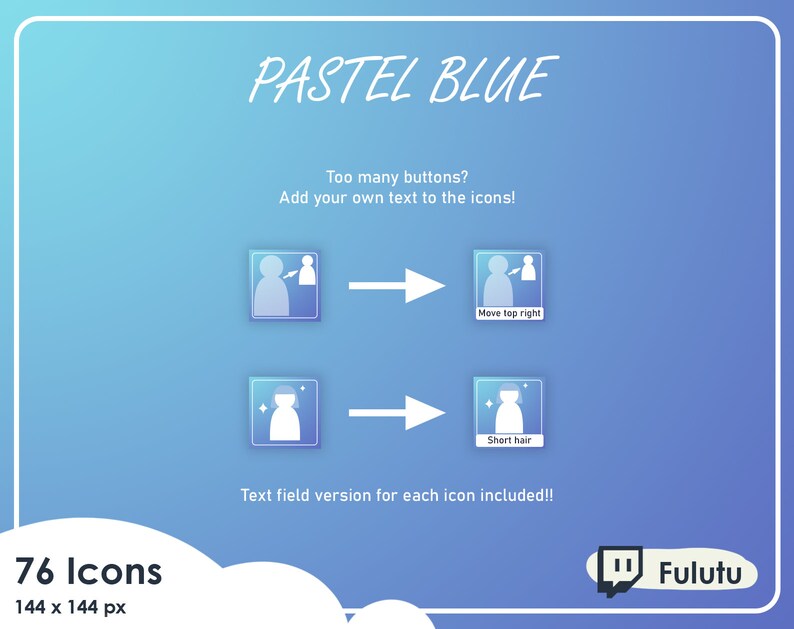 Pastel Blue VTS Stream Deck Icon Pack | Twitch | Discord | Youtube ...