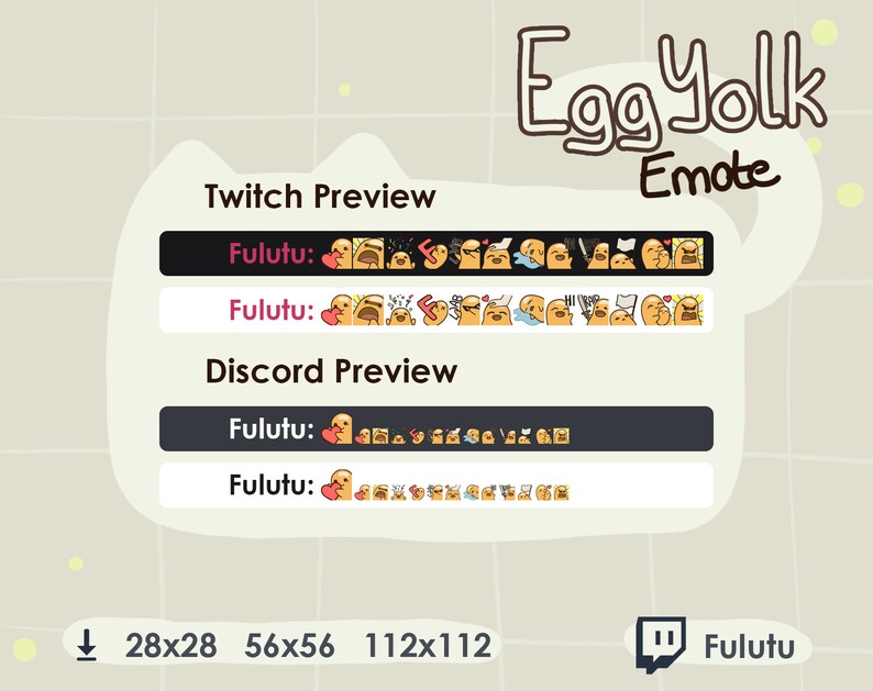 Egg Yolk Emote Pack | Twitch | Discord | Youtube | Kawaii Cute Vtuber ...