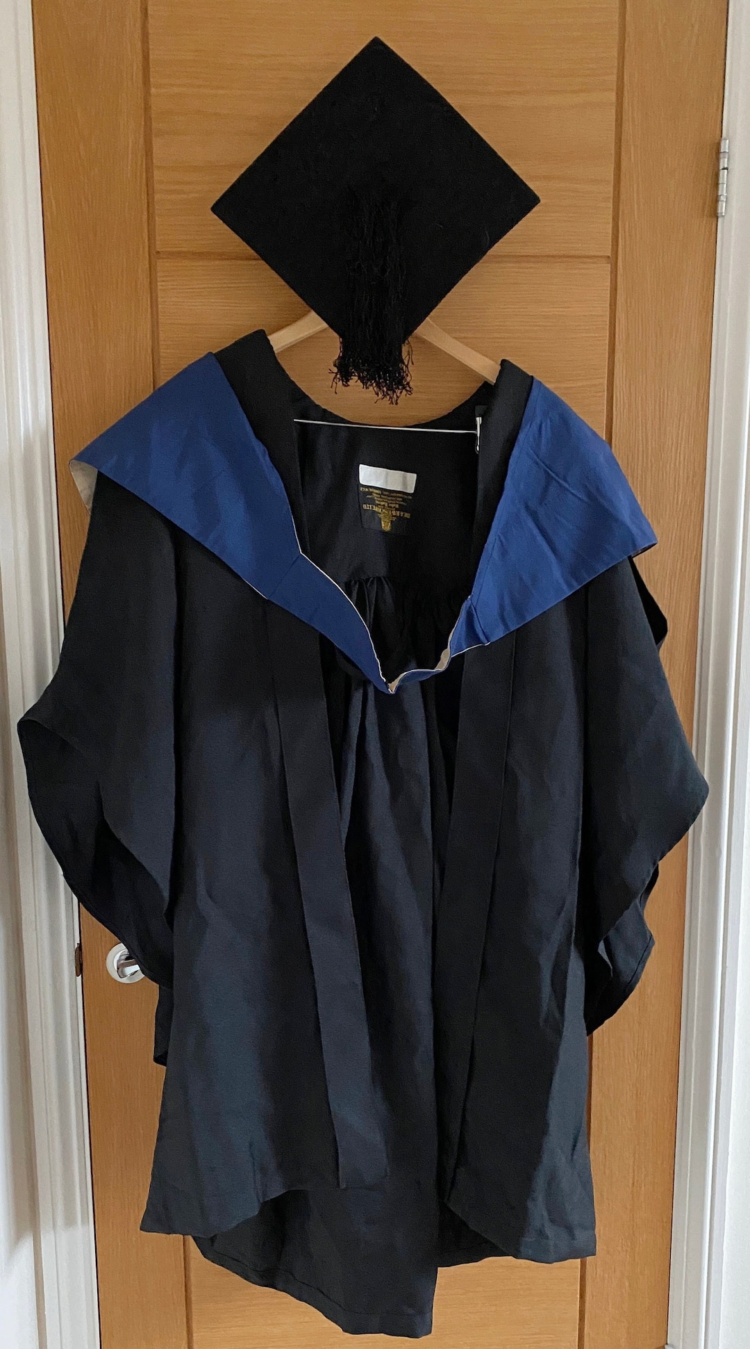Vintage Ede and Ravenscroft Black Gown, Sash and Graduation Mortarboard ...
