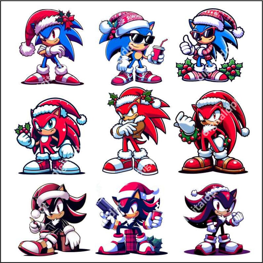 Sonic Transparent PNG, Custom Design Christmas Theme - Etsy